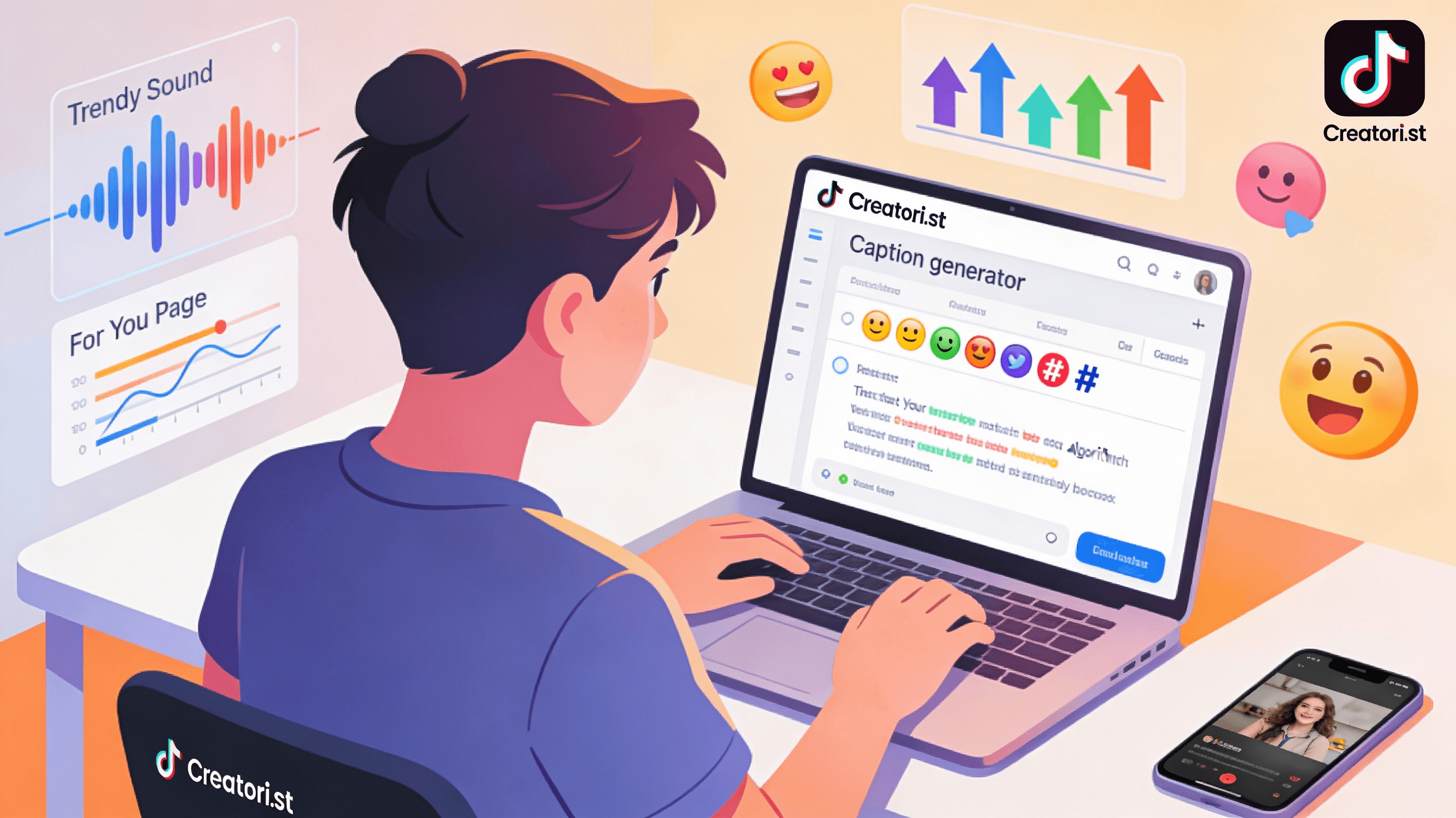 Kostenloser TikTok Caption Generator: Virale Captions mit Emojis in ...